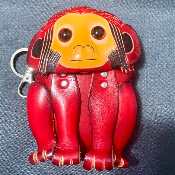 Handmade | Bags | New Handmade Red Leather Monkey Coin Pursecoin Wallet ...